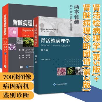 肾活检病理学 第5版+肾脏病理诊断图谱 第3版 2本 肾活检病理检查在肾病学中意义 肾活检病理检查