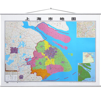 2021年 上海地图 1.1米*0.8米 挂绳版 政区交通地形图
