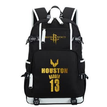 NBA篮球包科书比包库篮里詹球姆斯书包篮球双肩包哈登背包威少乔治周边夜光韦德送人生日礼物节日礼物礼品 哈登01烫金