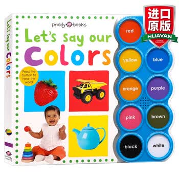 英文原版 颜色认知入门启蒙词汇 发声纸板书Let's Say Our Colors