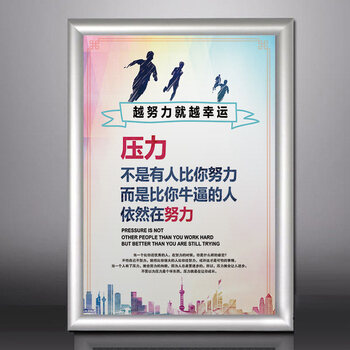 企业文化宣传画挂图标语办公室公司形象励志激励海报前开式铝合金挂画框IBH32 IBH32-02 比你牛逼的人依然在努力 60*80cm   铝合金画框