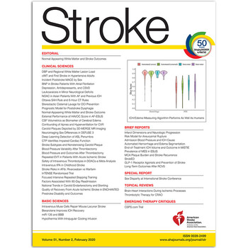 【单期可选】Stroke 美国脑血管循环医学研究杂志 2020年2月 2020年2月刊