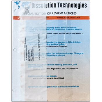 【单期可选】Dissolution Technologies 溶出度溶解试验技术杂志  2020/2 2020年8月刊