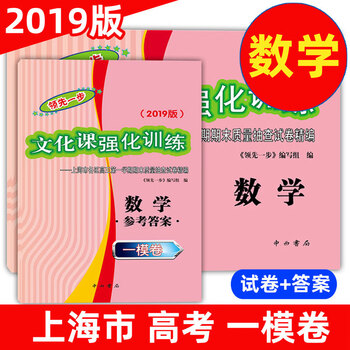 2019版领先一步 上海高考一模卷 数学 试卷+参考答案 文化课强化训练一模 上海市各区高三第一学期