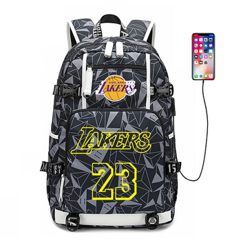 NBA篮球包科笔比书包库里篮球詹姆斯双肩包哈登背包威少乔治周边欧文夜光韦德送人生日礼物节日礼物 詹姆斯-印花灰