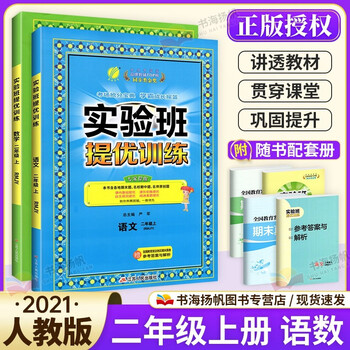 可选】小学实验班提优训练二年级 上册 语文数学2本 人教版