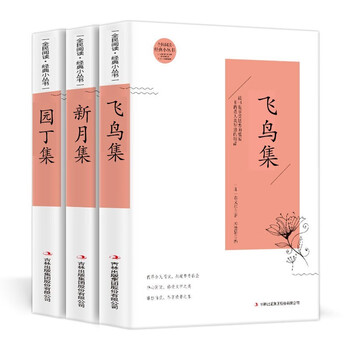 全套3本泰戈尔诗选诗集飞鸟集+新月集+园丁集中英文对照双语版双色插图诗词书籍 飞鸟集+新月集+园丁集