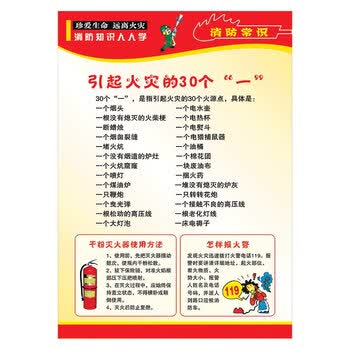 消防安全宣传画挂图海报消防规章制度牌消防安全告知书四个能力墙贴画贴纸VCH VCH04 消防常识 80*60厘米 覆膜防水PP贴纸