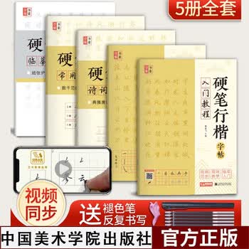 硬笔书法练习字帖【5册】硬笔行楷字帖 入门教程行楷一本通 学生钢笔字帖 临摹描红手写体