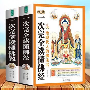 2册图解佛教+佛经（全二册）学佛经佛学佛教入门基础知识 金刚经学禅宗论无量寿经法华经华严经心经书籍六
