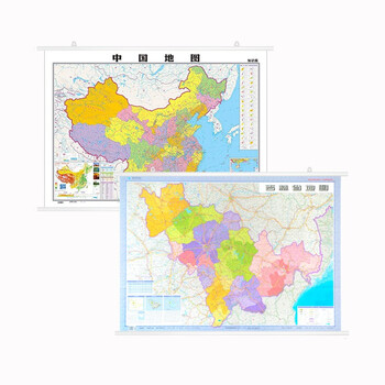 2021新版 中国地图挂图+分省地图1.1米*0.8米  高清防水加厚 旅游地图挂图/折叠图 中国+吉林省（挂图）
