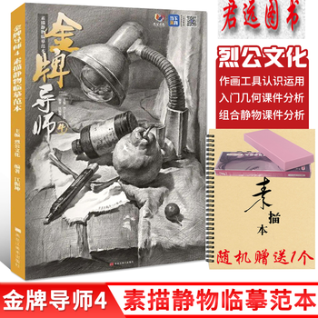 金牌导师4素描静物临摹范本2022烈公文化江振坤入门几何单体塑造结构组合静物小场景精微素描超级课件照片对画美术高考联考教程书