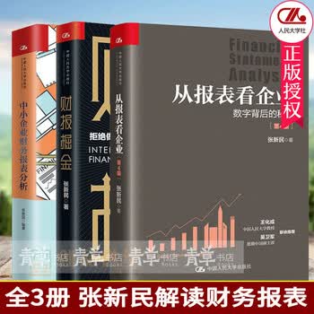 新版3册套装 张新民解读财务报表财报掘金+中小企业财务报表分析+从报表看企业中国人民大学出版零基础学