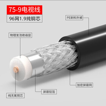 纯铜芯SYWV75-7主线室户外75-9有线电视线同轴电缆闭路电视线高清 【100米纯铜芯】SYWV75-9电视线【图片 价格 品牌 报价】-京东