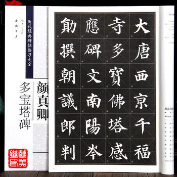 颜真卿多宝塔碑 历代经典碑帖临习大全 颜体楷书碑帖 米字格5.5*5.5厘米 简体旁注