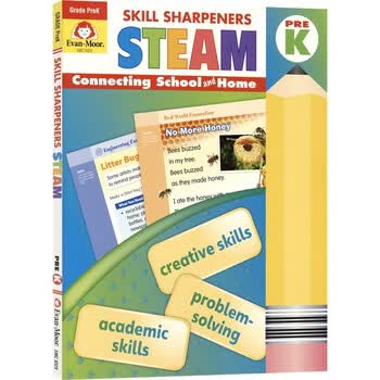 技能铅笔刀系列STEAM科学Evan-Moor Skill Sharpeners加州教辅练习英文原版进口 STEAM系列幼儿小中班