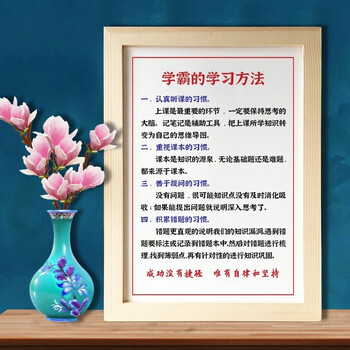努力的意义 书房挂画中高考加油礼物励志字画摆件书法座右铭实木相框挂墙画框UTK UTK18学霸的学习方法习惯 A5(可摆可挂)
