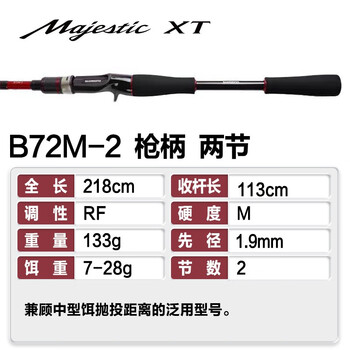 禧玛诺（SHIMANO） 2022新款禧玛诺玛杰仕XT路亚竿Majestic远投马杰士淡海水竿 B72M-2枪柄【图片 价格 品牌 报价】-京东