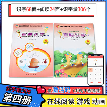 直映认字全套教材识字卡片启蒙幼儿园宝宝早教认知卡网红认字神器 第四册：识字与阅读