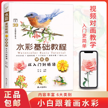 水彩基础教程 零基础从入门到精通风景临摹书画册人物飞乐画画鸟花卉写意儿童古风梦幻教学课私享绘画本插画集教程书籍