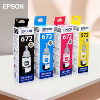 爱普生（EPSON） T6721原装墨水 墨仓式打印机墨水T672系列四色套装 原装 四色套装 适用L221/L363/L351/L565 ...
