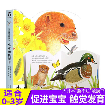 小兔比利亮丽精美触摸书系列儿童绘本0-3岁启蒙认知纸板童书宝宝感官启蒙图书 小水獭奥斯卡
