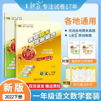 2022下册王朝霞各地期末试卷精选一年级下册语文数学人教版北师版苏教版同步练习册冀教版单元检测同步测试新中小学教辅 一年级语文+数学（人教版）