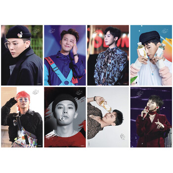 bigbang海报 2021全新权志龙崔胜贤太阳大成写真壁纸墙贴8张 权志龙A款 海报43X29cm 一套8张