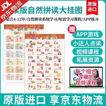 原版点读EFL Phonics自然拼读发音规则表牛津自然拼读教材配套挂图1-5级别初级启蒙英语入门表 1级别挂图