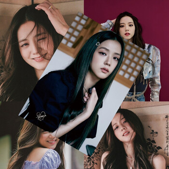 blackpink朴彩英LISA时代少年团周边签名海报8张高清挂画墙贴 金智秀海报(8张照片随机)