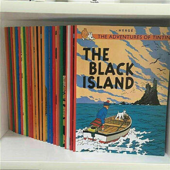 丁丁历险记英文版全套23册英文原版彩色英语漫画课外读物