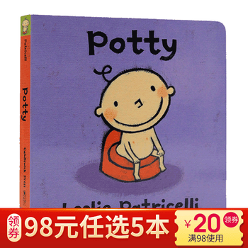 现货Potty上厕所小毛孩系列英文原版绘本名家Leslie Patricelli启蒙正版纸板书