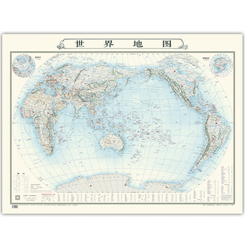 水墨版中国地图 世界地图 墙贴地图1.1米*0.8米 商务办公家居水墨画地图 泼墨山水画风格创意地图 中式设计山水笔墨亦图 装饰画贴图 世界地图（贴图）