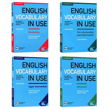 剑桥进口English Vocabulary in Use 剑桥英语词汇书学习工具书 初中高级4本 剑桥 全四套 词汇书