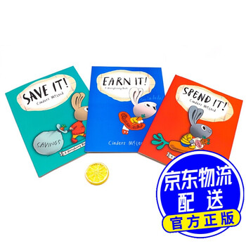 小兔子学花钱系列全套3册Moneybunny英文原版绘本花钱Spend It赚钱Earn攒钱save