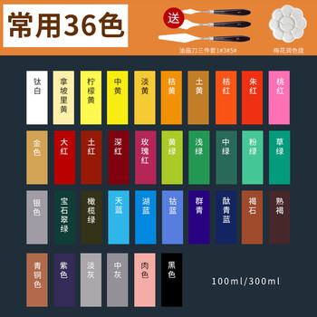 丙烯颜料防水手绘画材料diy墙绘彩绘工具24色画鞋子12色300ml白色炳稀染料不掉色儿童涂鸦丙 常用36色 300ml
