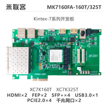 [米联客MK7160FA FPGA K7开发板USB3.0/PCIE/光通信 Kintex7 732 325T基础套餐 底板+601Q【图片 ...