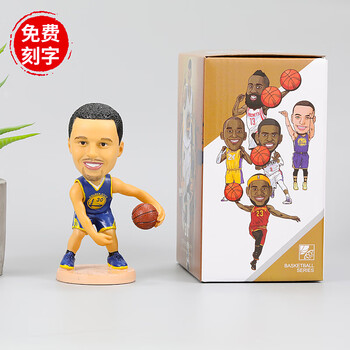 篮球手办詹姆斯科比库里欧文杜兰特哈登手办摇头公仔模型摆件玩偶车载蛋糕装饰送男生生日礼物 库里12厘米