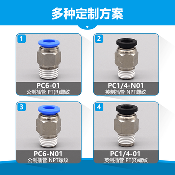 快速英制美制气管NPT14直通NPT螺纹接头PC14快插NPT12转8MM外6 PC1/2-N04(管1/2 NPT1/2螺【图片 价格 品牌 ...