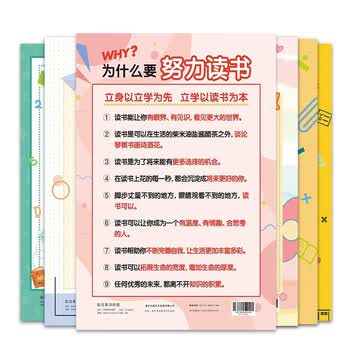 励志家训挂图6张 学习好习惯+成长公约+北大妈妈语录+家规十则）好习惯养成绘本儿童座右铭人生格言