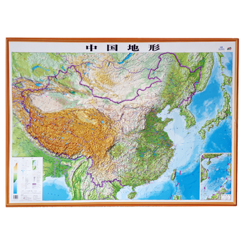 中国地形图世界地形图1.1*0.8米凹凸立体地形图挂图立体地图高清 中国地形图