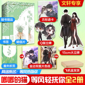 【飞机盒定制版】等风轻抚你 2册套装 书签+明信片+番外折页+双面色纸+Q版立牌+透卡+大立牌+飞机盒 图书
