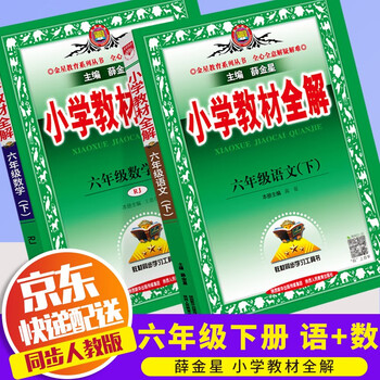 【科目自选】2022薛金星小学教材全解六年级下册部编人教版6年级下课本教材同步解读辅导书 六年级下册 语文+数学 人教版