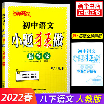 2022春 初中语文小题狂做八年级下册语文人教版 恩波教育 8年级下册初二下 中学教辅练习册同步教材