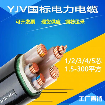 鼎献国标纯铜芯YJV3 4 5芯10 16 25 35 50平方户外电线铜线电力电缆线 YJV5芯10平方(一米)【图片 价格 品牌 报价】-京东