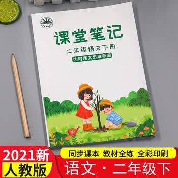 课堂笔记二年级下册语文部编人教版小学课本同步教材全解数学英语PEP知识重难点解析课前预习课后复习学霸 二年级【语文+数学】下册