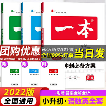 【当日发】2022新版一本小升初名校冲刺必备方案语文数学英语小学毕业升学模拟试卷及真题精选总复习 语数英3本全套