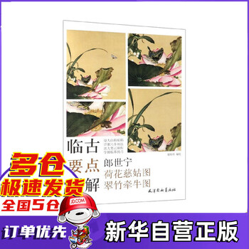 郎世宁荷花慈姑图翠竹牵牛图/临古要点图解