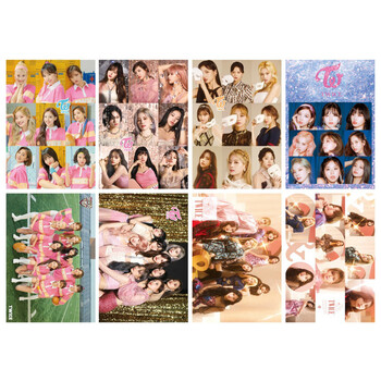 twice海报 2021全新周边明信片高清写真壁画壁纸墙贴一套8张 过往款式随机发 海报43X29cm 一套8张