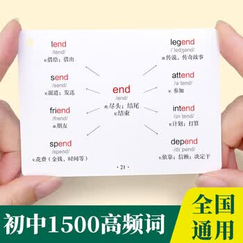 小学英语大纲词汇思维导图英语词根词缀快速记忆单词卡片闪卡手卡 小学+初中思维导图+中小学复合词套装